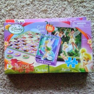 Disney | Other | Disney Fairies 3 In Fun Cards Puzzle Checkers | Poshmark